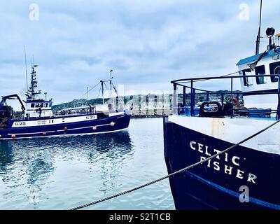 Fisher boat at harbour Stock Photo - Alamy