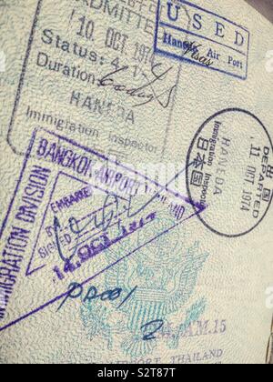 Visa and passport stamps of Japan Stock Photo - Alamy