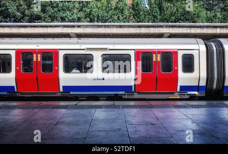London Underground S Stock District line train towards Ealing Broadway ...
