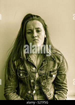 Teenage girl, defiant Stock Photo - Alamy