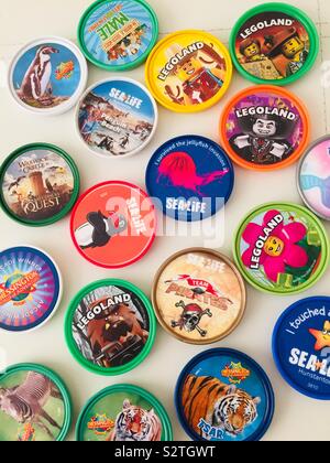 Legoland pop badge collection Stock Photo - Alamy