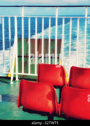 Ship, stern, railing, sea, wake Stock Photo - Alamy