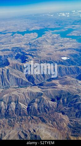 Aerial View of the Euphrates River, Lake Qadisiyah, and the Haditha ...