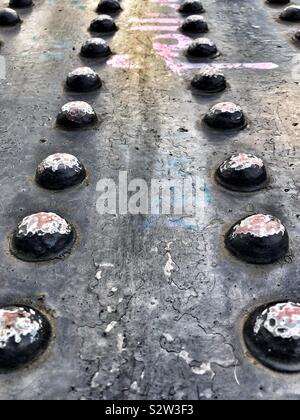 Steel girder with rivets background Stock Photo - Alamy