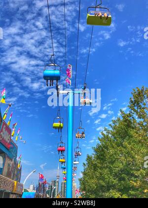 Rides at the annual Toronto CNE (Canadian National Exhibition) with ...