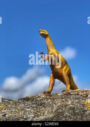 Dinosaur Tyrannosaurus Rex on blue sky background vertical style Stock ...