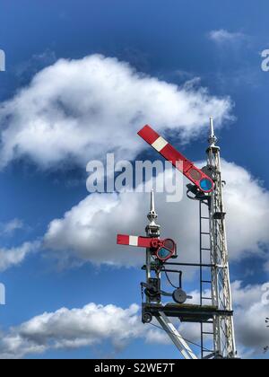 Old semaphore mechanical Railway signals Stock Photo - Alamy