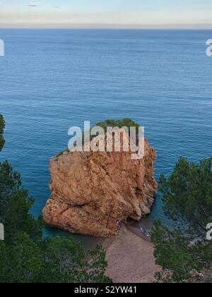 a view of the Sa Riera beach in Begur, in the Costa Brava, Catalonia ...