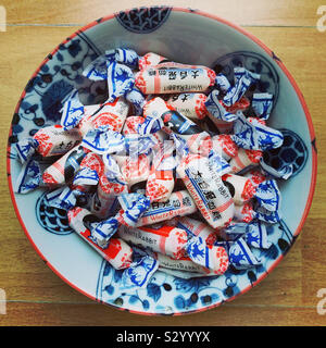 White Rabbit Candy 大白兔奶糖 Chinese milk candy confection isolated on a ...