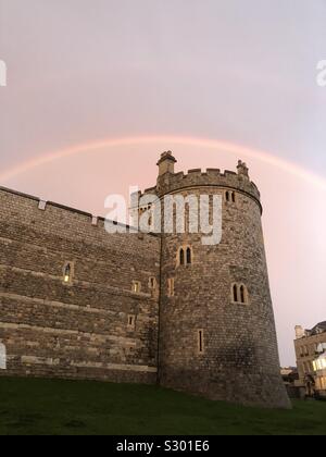 Rainbow over windsor castle Stock Photo - Alamy