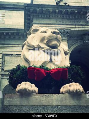 NYPL Patience Lion - Patience, one of the lions statues in front of the ...