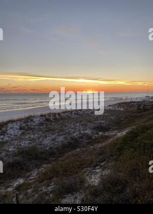 A scenic view of the beach at Destin, Florida, located along the Gulf ...