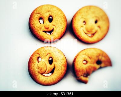 Happy Faces Biscuits Stock Photo - Alamy
