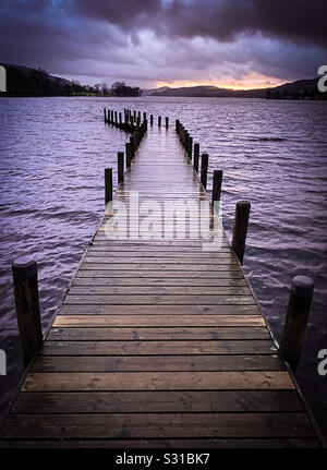 Jetty at Monk Coniston, Lake District Stock Photo - Alamy