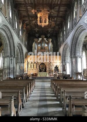 Nave and Interior of St. David's Cathedral Stock Photo - Alamy