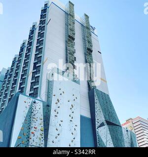 BaseCamp climbing wall, Whitney Peak Hotel, Reno, Nevada, United States ...