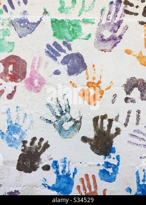 Messy Baby Handprint Stock Photo - Alamy