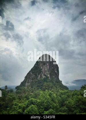 Gunung Reng, a limestone outcrop near Jeli, Kelantan, Malaysia Stock ...