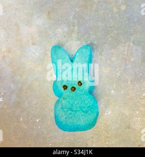 Blue bunny rabbit Peeps candy marshmallows Stock Photo - Alamy