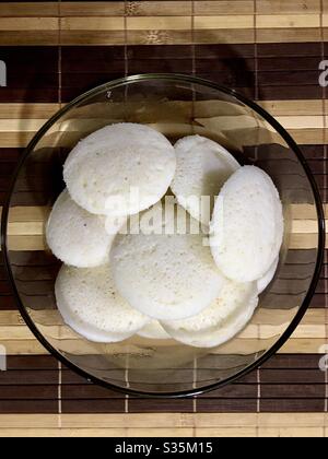 South Indian snacks idli sambar or idly sambhar prepared by steaming ...