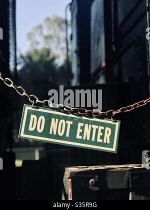 Do Not Enter Hanging Sign Stock Photo - Alamy