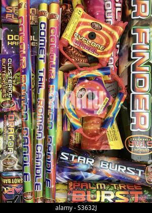 A Selection Of Fireworks Stock Photo - Alamy