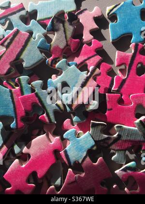 Close up of the pieces of a puzzle Stock Photo - Alamy
