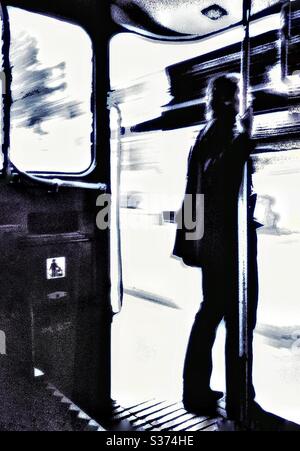 Female bus conductor Stock Photo - Alamy