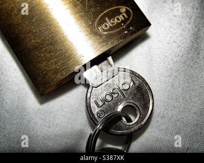 Macro Photography - Rolson Padlock and key Stock Photo - Alamy