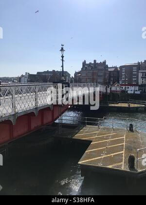 The swing bridge at Whitby Stock Photo - Alamy