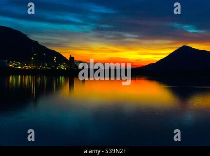 The Lafarge Exshaw plant at Lac des Arcs in the Canadian Rockies of ...