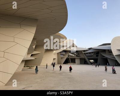 National Museum of Qatar (Desert rose) in Doha Qatar exterior daylight ...