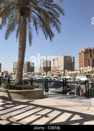 The Pearl, an artificial resort Island in the Persian Gulf at Doha ...