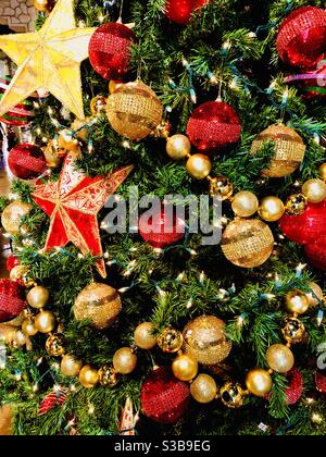 detail of decorated christmas tree with balls Stock Photo - Alamy