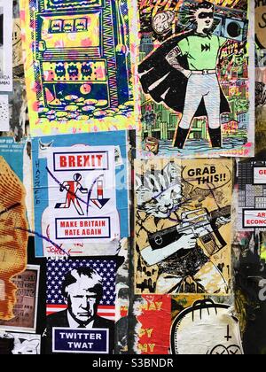 London, UK. , . Street art posters have appeared in the Shoreditch area ...
