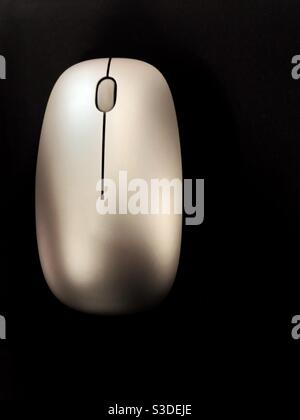 Ergonomic vertical mouse with laptop computer on adjustable desk at ...
