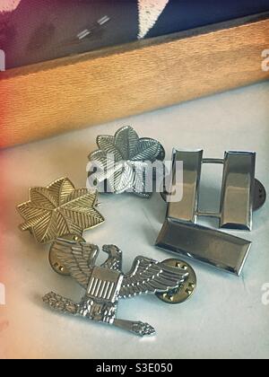 Still Life, U.S. Military Officer, Colonel Insignia Rank, USA Stock ...