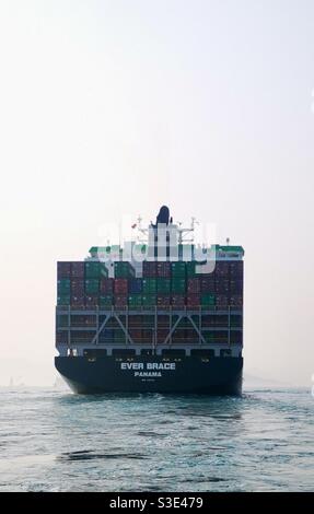 Ever Brace Panama container ship crossing the east lamma channel in ...