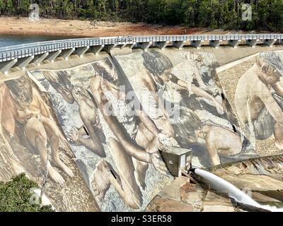 Guido Van Helten’s mural painted on Wellington Dam wall Collie Western ...