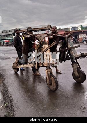 A wooden Chukudu- a traditional Congolese scooter Stock Photo - Alamy