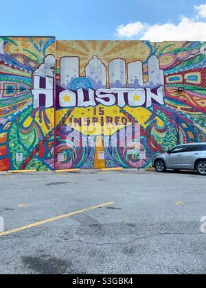 The Houston Is Inspired mural in Houston, Texas Stock Photo - Alamy