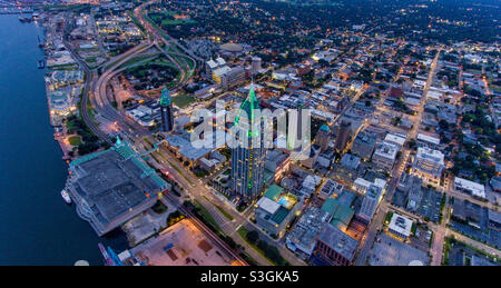 Mobile, Alabama waterfront skyline at sunset Stock Photo - Alamy