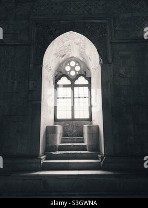 Window in the Castel Del Monte, Puglia, Italy Stock Photo - Alamy