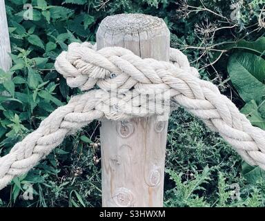 rope is wrapped around a pole outdoor Stock Photo - Alamy