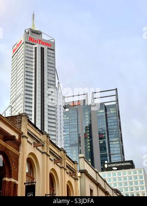 Office towers of mining giants Rio Tinto and BHP seen from Russell ...