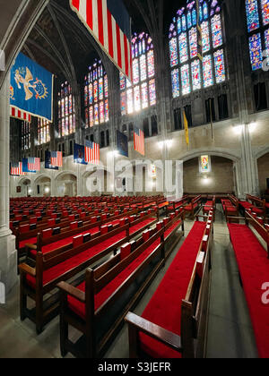 The Cadet Chapel at west point features stain glass windows gifted by ...