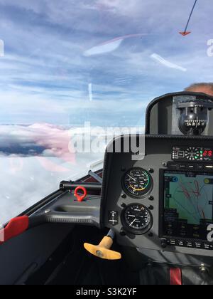 Schempp-Hirth Duo Discus cockpit, in flight Stock Photo - Alamy