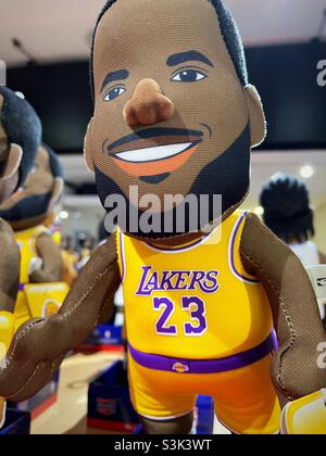 Professional NBA player LeBron James of the Los Angeles Lakers arrives ...