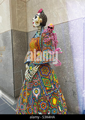 La Catrina statues are on display during Mexico week, October 2021, at ...