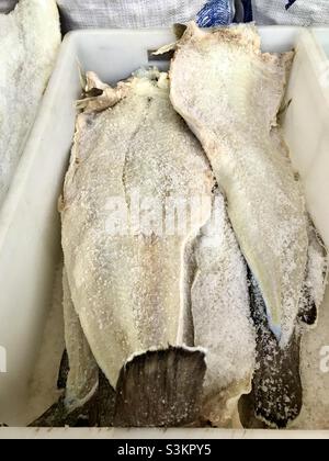 dried salted cod fish isolated on white background Stock Photo - Alamy